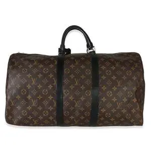 LOUIS VUITTON Monogram Macassar Canvas Keepall Bandouliere 55 - Brown