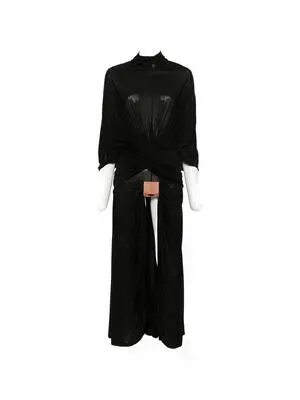 JEAN PAUL GAULTIER Draped Logo-patch Maxi Dress