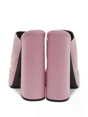 Versace Square-toe Platform High Block Heel Sandals - Pink