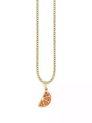 SYDNEY EVAN Orange Motif Sapphire Necklace