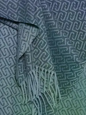 Liu Jo Logo-pattern Fringed Scarf - Blue
