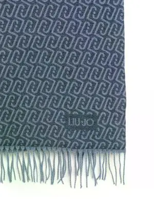 Liu Jo Logo-pattern Fringed Scarf