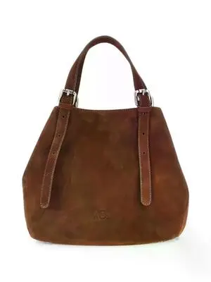 AUTENTICA 504 Small Galatea Suede Tote Bag - Brown