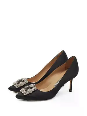 Manolo Blahnik Hangisi Pumps With Crystal Embellished Buckle