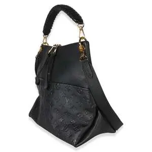 LOUIS VUITTON Monogram Empreinte Maida Hobo Shoulder Bag - Black