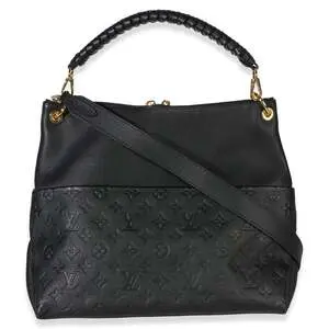 LOUIS VUITTON Monogram Empreinte Maida Hobo Shoulder Bag - Black