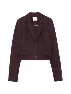 Andamane Zefira Single-breasted Cropped Blazer - Red