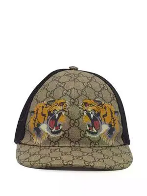 Gucci Tiger Print Monogram Baseball Cap