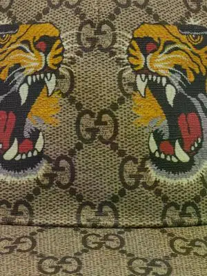 Gucci Tiger Print Monogram Baseball Cap
