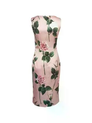 Dolce & Gabbana Floral Print Satin Midi Dress