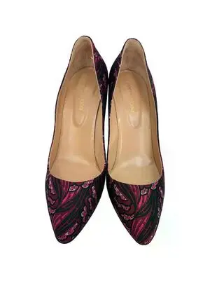 SERGIO ROSSI Floral Print Pointed Toe Stiletto Pumps
