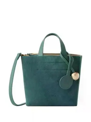 Furla Suede Panel Tote Bag - Green