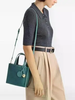 Furla Suede Panel Tote Bag - Green