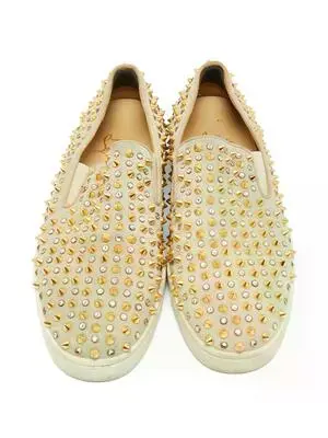 CHRISTIAN LOUBOUTIN Pik Boat Spiked Suede Sneakers