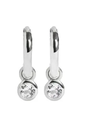 Monica Vinader White Topaz Huggie Earrings