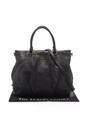 Mcm Grained Leather Logo Detail Handbag