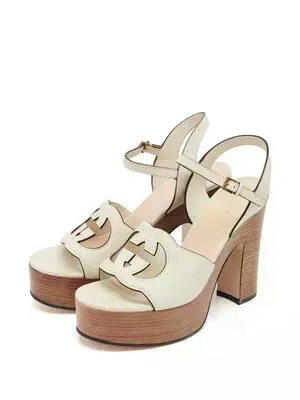 Gucci Interlocking G Platform Sandals - Neutrals