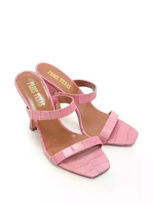 Paris Texas Croc-embossed Leather High Heel Sandals