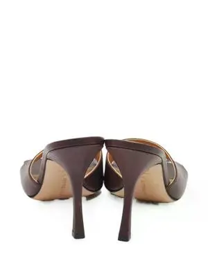 Bottega Veneta Stretch Square-toe Sandals - Brown