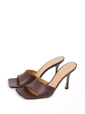 Bottega Veneta Stretch Square-toe Heeled Sandals - Brown