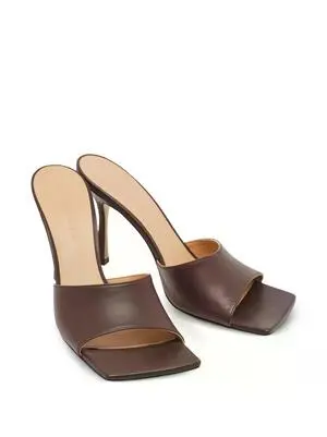 Bottega Veneta Stretch Square-toe Heeled Sandals - Brown