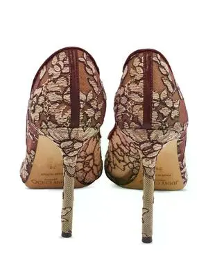 JIMMY CHOO Romy Floral-lace Pumps - Brown