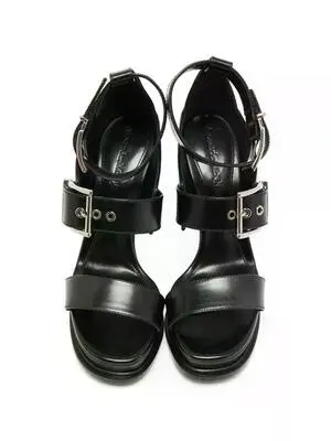 Alexander McQueen Leather Platform Heeled Sandals