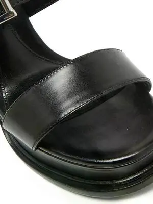 Alexander McQueen Leather Platform Heeled Sandals