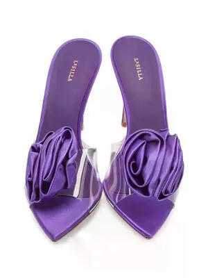 LE SILLA Floral-appliqué Slide Sandals