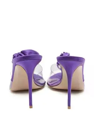 LE SILLA Floral Appliqué Stiletto Slide Sandals - Purple