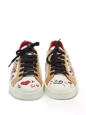 Dolce & Gabbana Portofino Embellished Sneakers - White