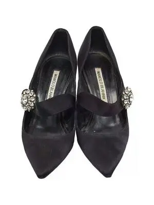 Manolo Blahnik Crystal Embellished Mary Jane Pumps