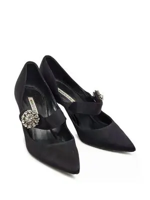 Manolo Blahnik Crystal Embellished Mary Jane Pumps