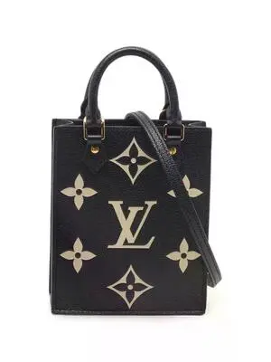 LOUIS VUITTON Sac Plat Petit Monogram Empreinte Tote Bag - Black