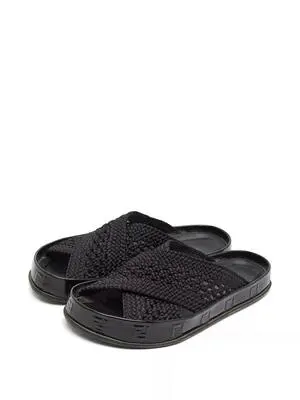 Fendi Graphic Woven Platform Sandals