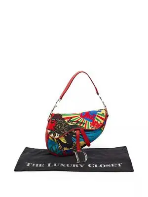 Dior 2003 Saddle Rasta Mania Shoulder Bag - Red