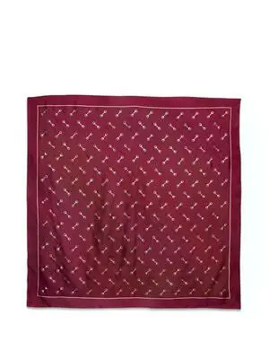 Gucci Gg Horsebit Monogram Scarf - Red