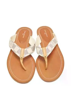 LOUIS VUITTON Damier Azur Thong Sandals