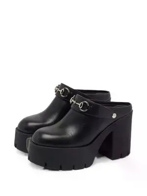 Gucci Leather Horsebit Platform Mules