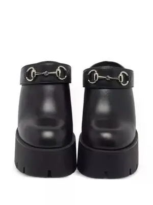 Gucci Leather Horsebit Platform Mules