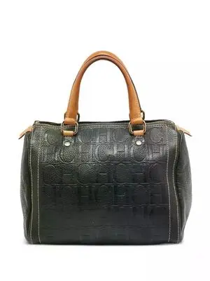Carolina Herrera Embossed Monogram Tote Bag - Black