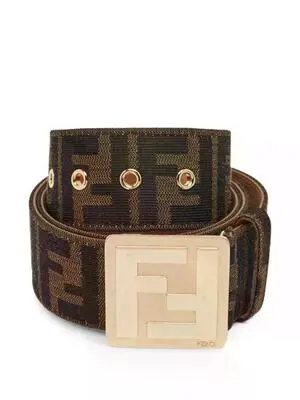 Fendi Zucca Ff Buckle Belt - Brown