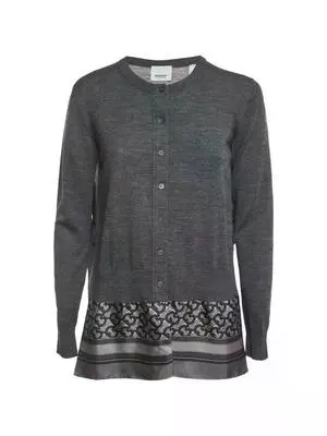 Burberry Monogram-printed Scarf-panel Cardigan