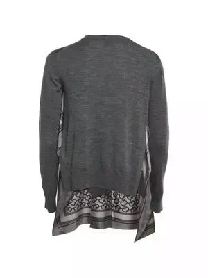 Burberry Monogram-printed Scarf-panel Cardigan