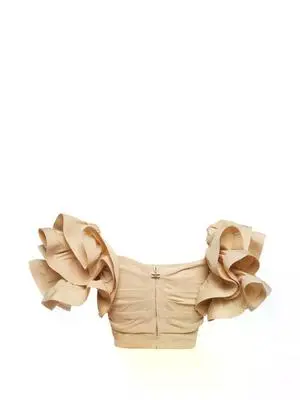 Elisabetta Franchi Ruffle Cropped Top