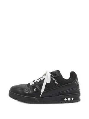 LOUIS VUITTON Leather Trainer Sneakers With Debossed Monogram Motif