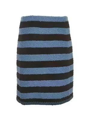 Sonia Rykiel Paris Striped Bouclé Mini Skirt - Blue