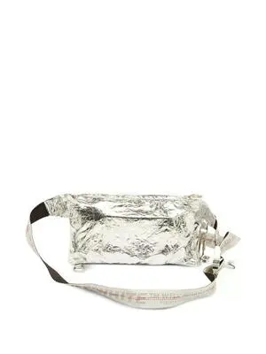 Off-White Crinkle Leather Belt Bag - Silver