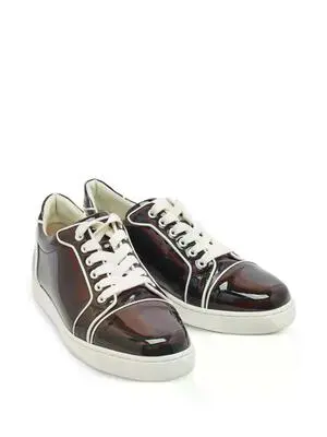 CHRISTIAN LOUBOUTIN Fun Vieira Patent Leather Sneakers - Black