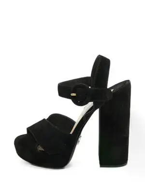 Prada Platform Ankle-strap Sandals - Black